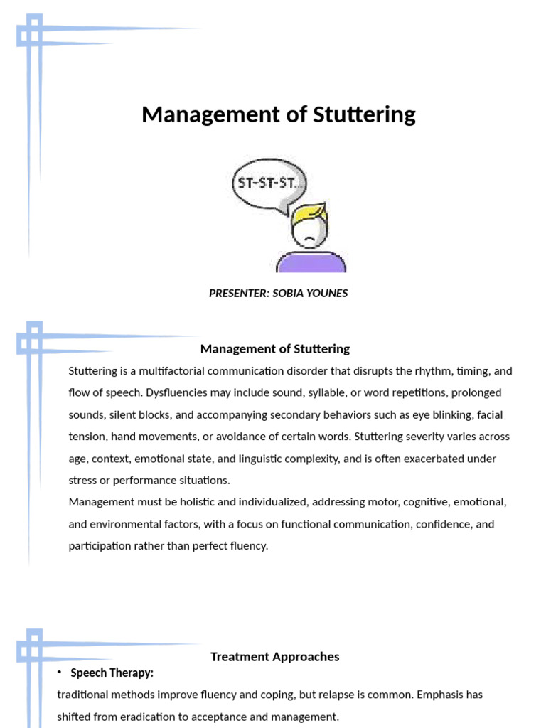 Comprehensive Stuttering Management Guide | PDF | Cognitive Behavioral ...