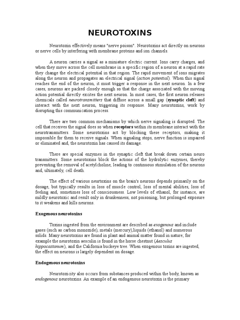 Neurotoxins | Neuron | Neurotransmitter