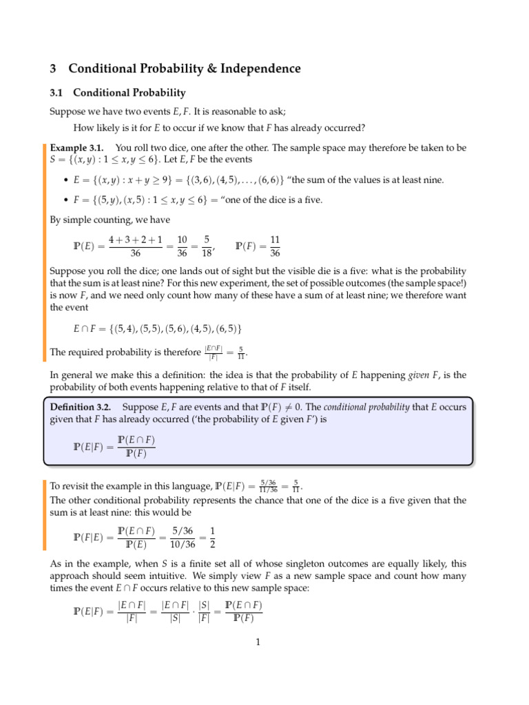 3 Conditional | PDF | Probability | Probability Theory