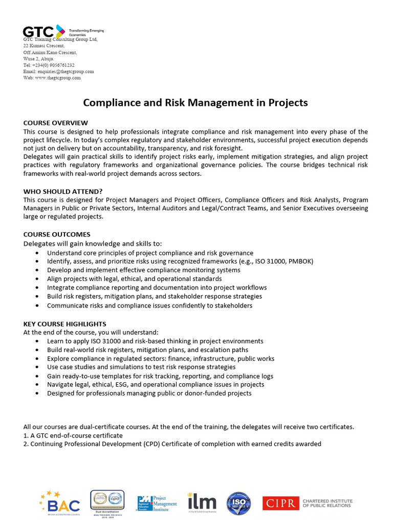 Compliance & Risk Management Training | PDF | Regulatory Compliance ...