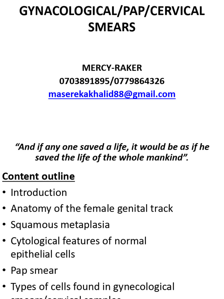 Understanding Cervical Cytology and Pap Smears | PDF | Cervical Cancer ...