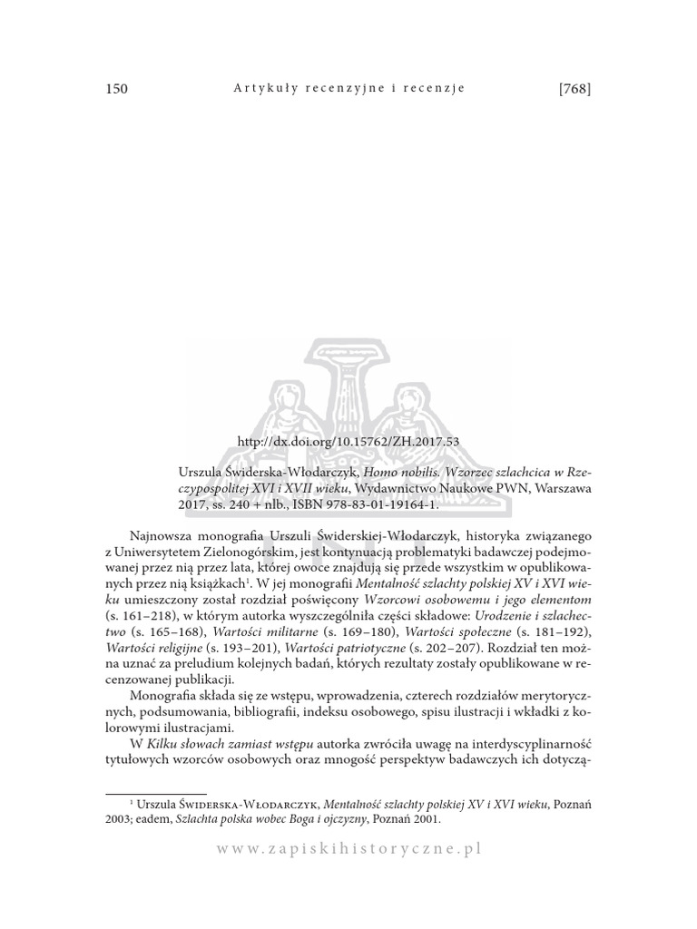 Urszula Swiderska Wlodarczyk Homo Nobili | PDF