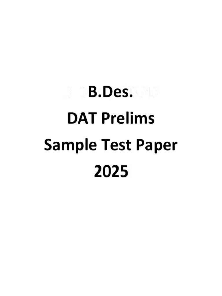 B.Des. DAT Prelims Sample Test Paper 2025 | PDF | Magenta | Eye