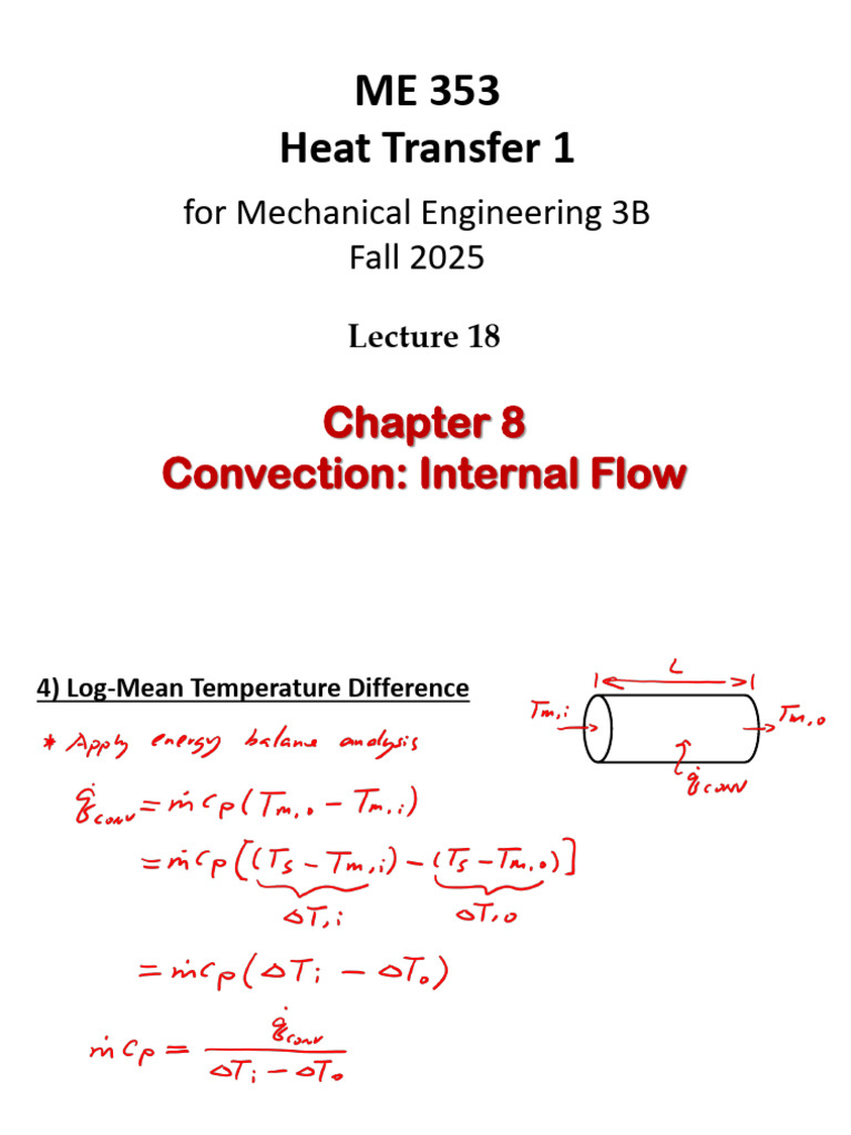 Lecture 18 - Forced convection - internal flow2_filled | PDF | Heat Transfer | Heat