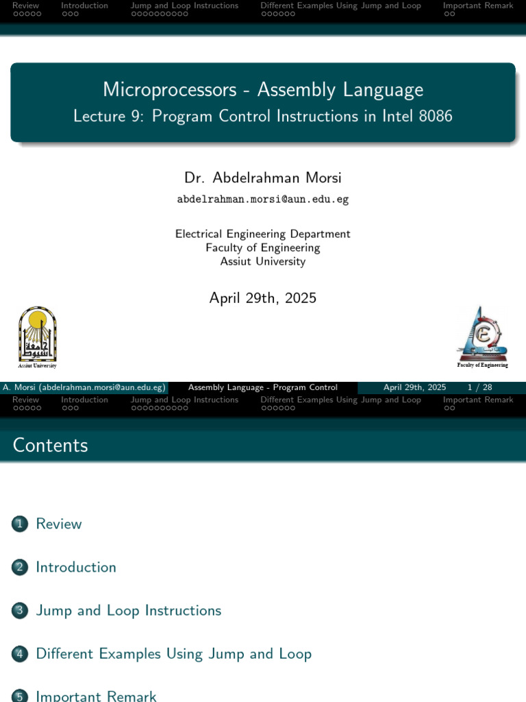 Lect 9 | PDF | Assembly Language | Computer Engineering