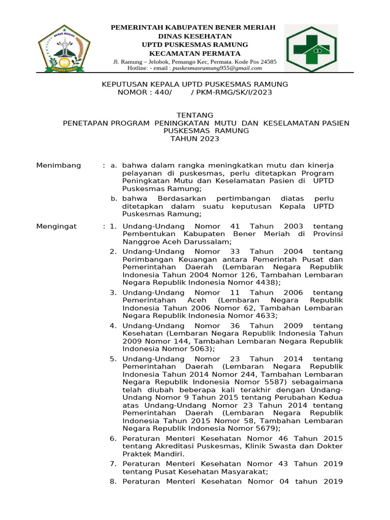 4. Sk Program Peningkatan Mutu | PDF
