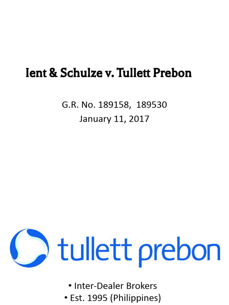 Regalado - Ient v. Tullett Prebon | PDF | Corporations | Stocks