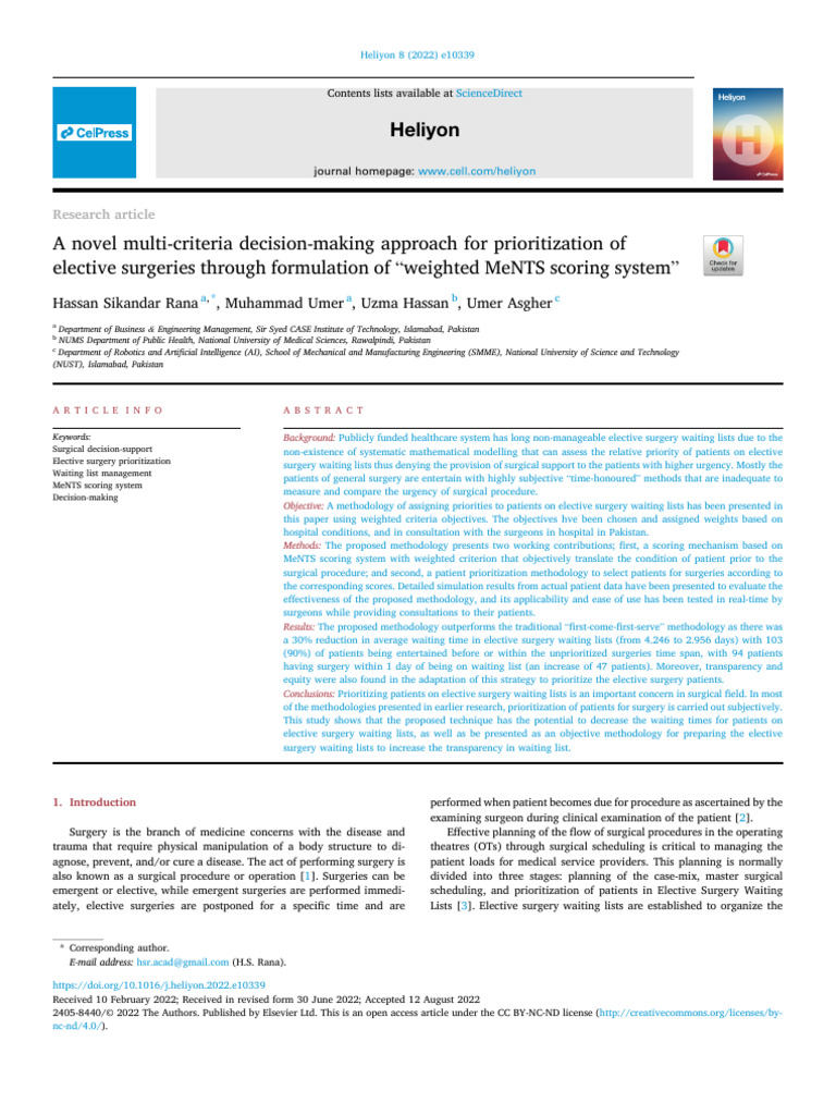 A Novel Multi Criteria Decision Making Approach for Prioritization 2022 ...