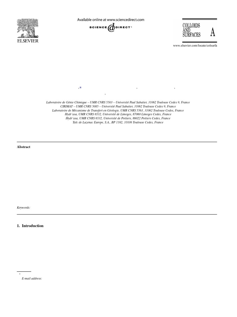 Surface Treatment of Clay Minerals — Thermal Stability, Basal-plane ...
