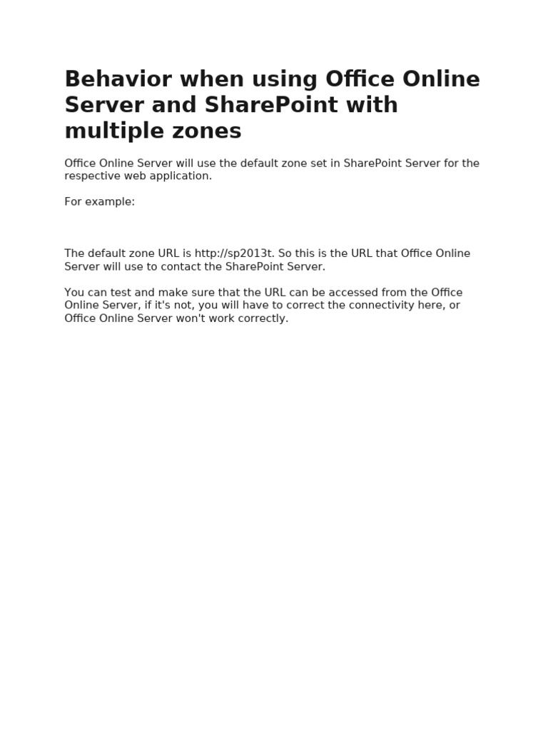 Behavior When Using Office Online Server and SharePoint With Multiple ...