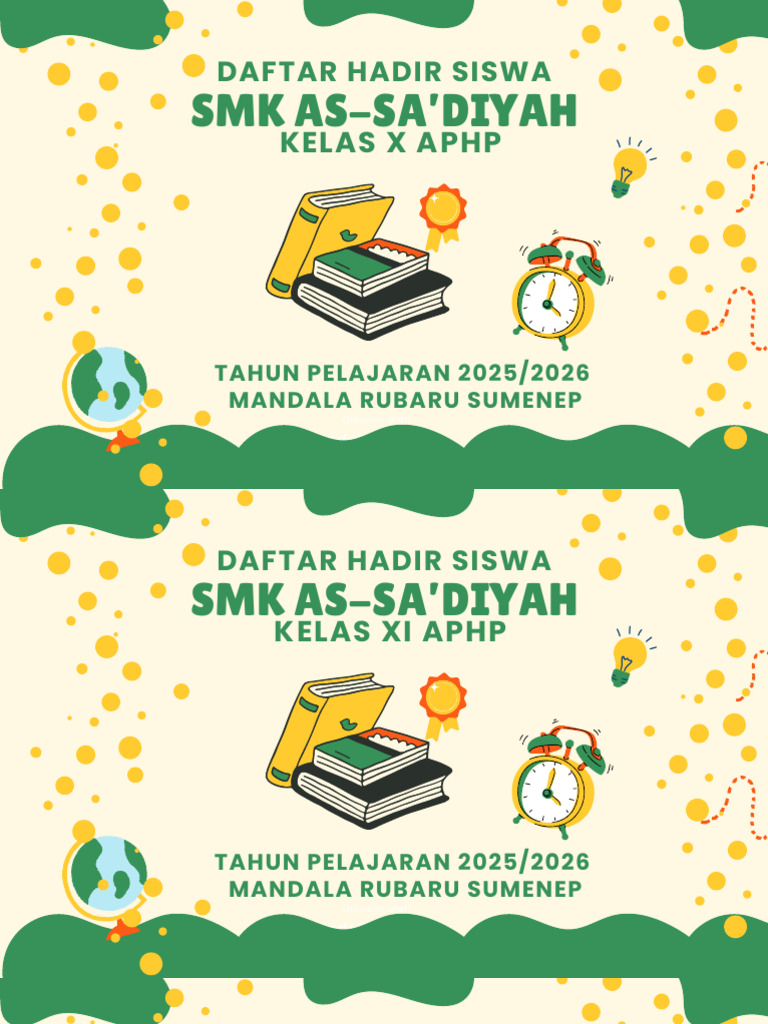Hijau Krem Kuning Ilustrasi Lucu Cover Modul Pembelajaran Siswa Dokumen ...