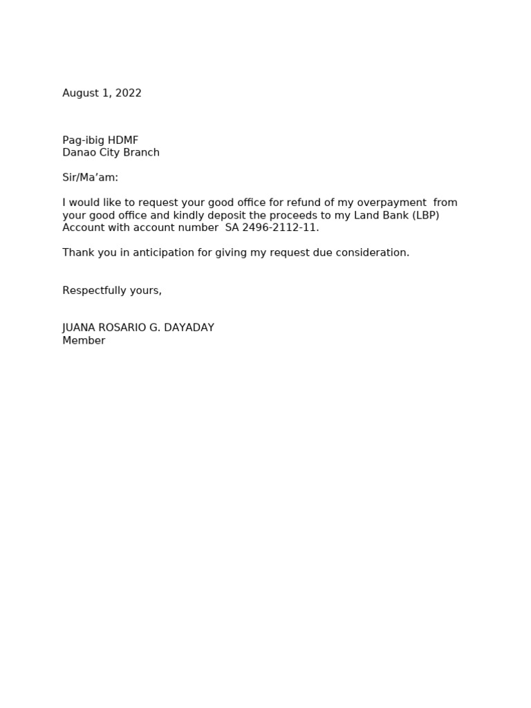 JRD Request For Refund | PDF