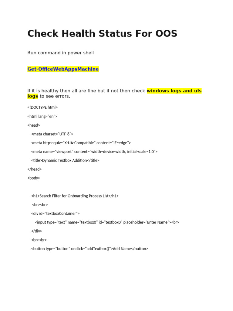 Check Health Status for OOS | PDF | Software | Computing