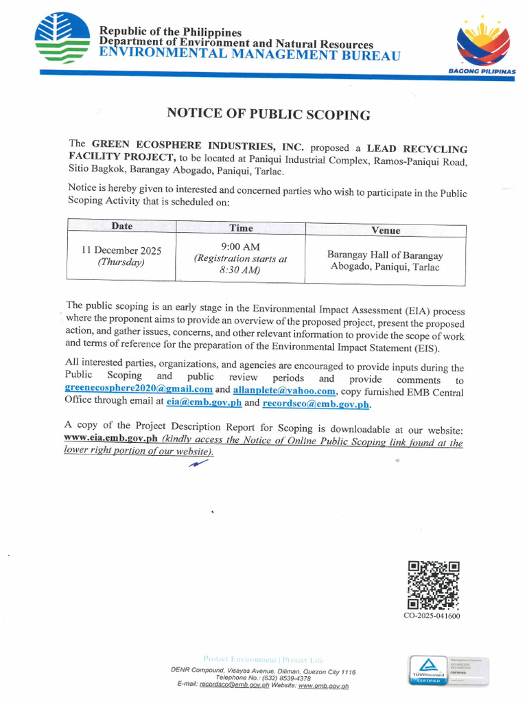 Notice of PS Green Ecosphere Industries Inc | PDF