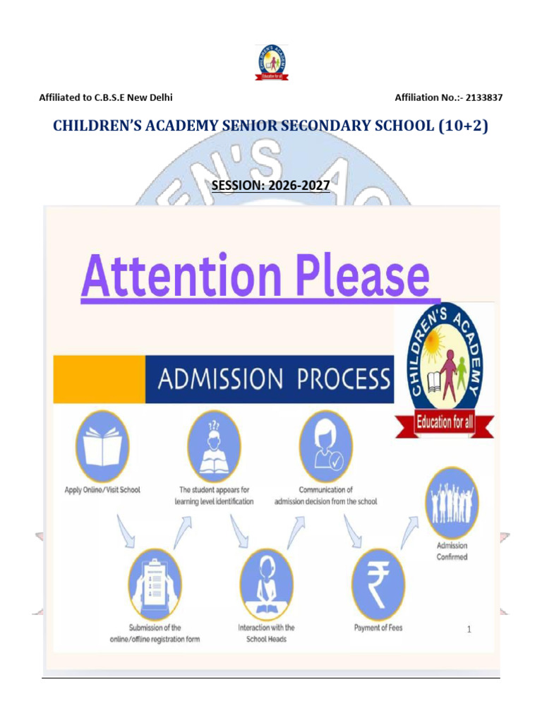 Children's Academy Admission Guide 2026-27 | PDF | Learning