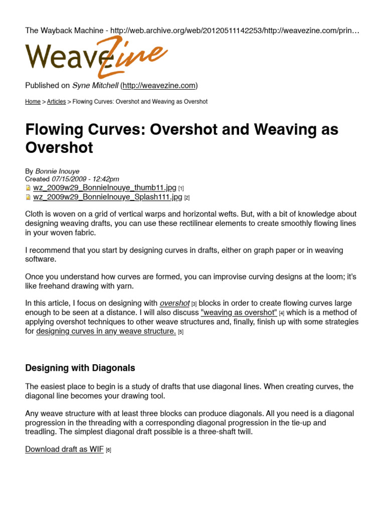 Flowing Curves_ Overshot and Weaving as Overshot | PDF | Weaving | Loom