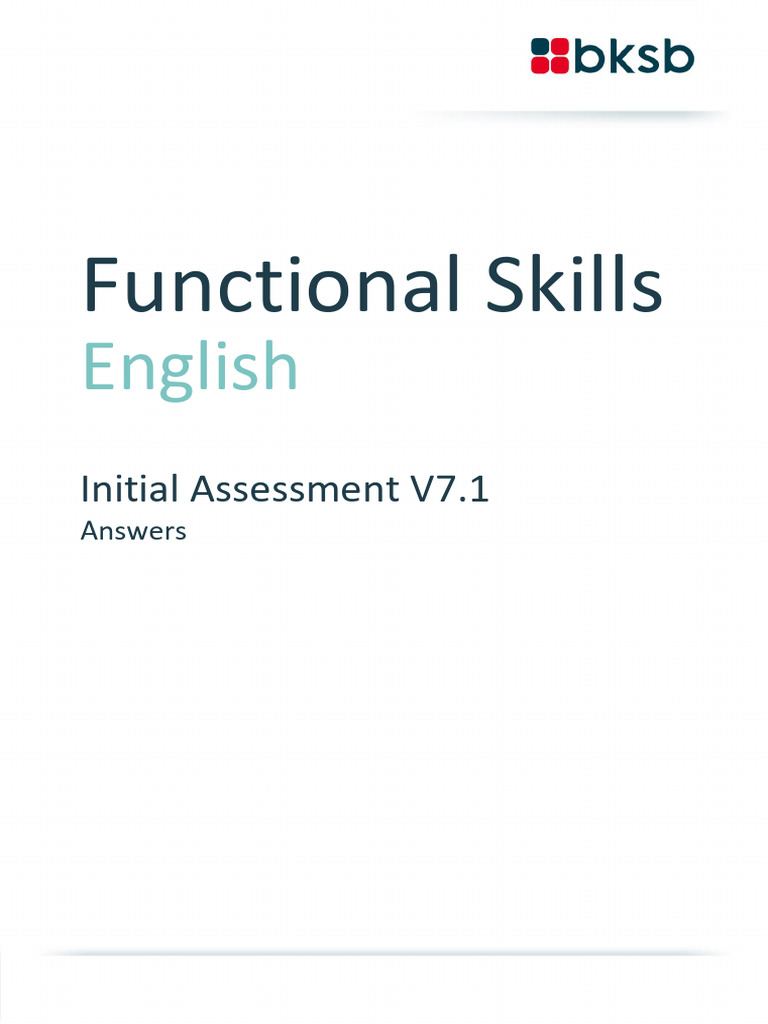Functional Skills English Assessment Answers | PDF