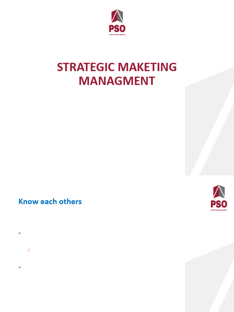 Strategic Marketing Management Course | PDF | Marketing | Marketing ...