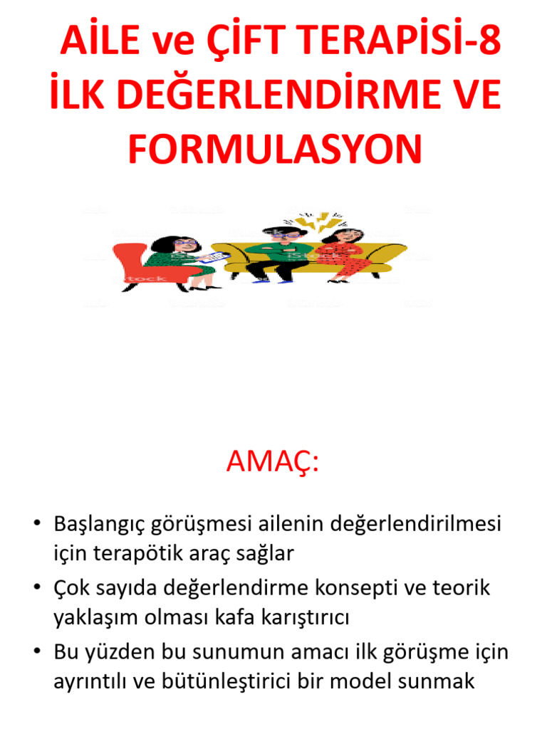8 Formulasyon: Aile Ve Çift Terapisi İlk Değerlendirme Ve | PDF