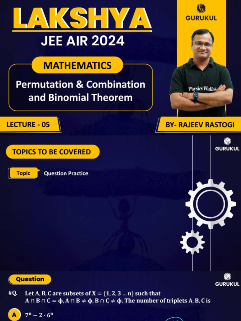 Permutation Combination and Binomial Theorem 05 - Class Notes | PDF