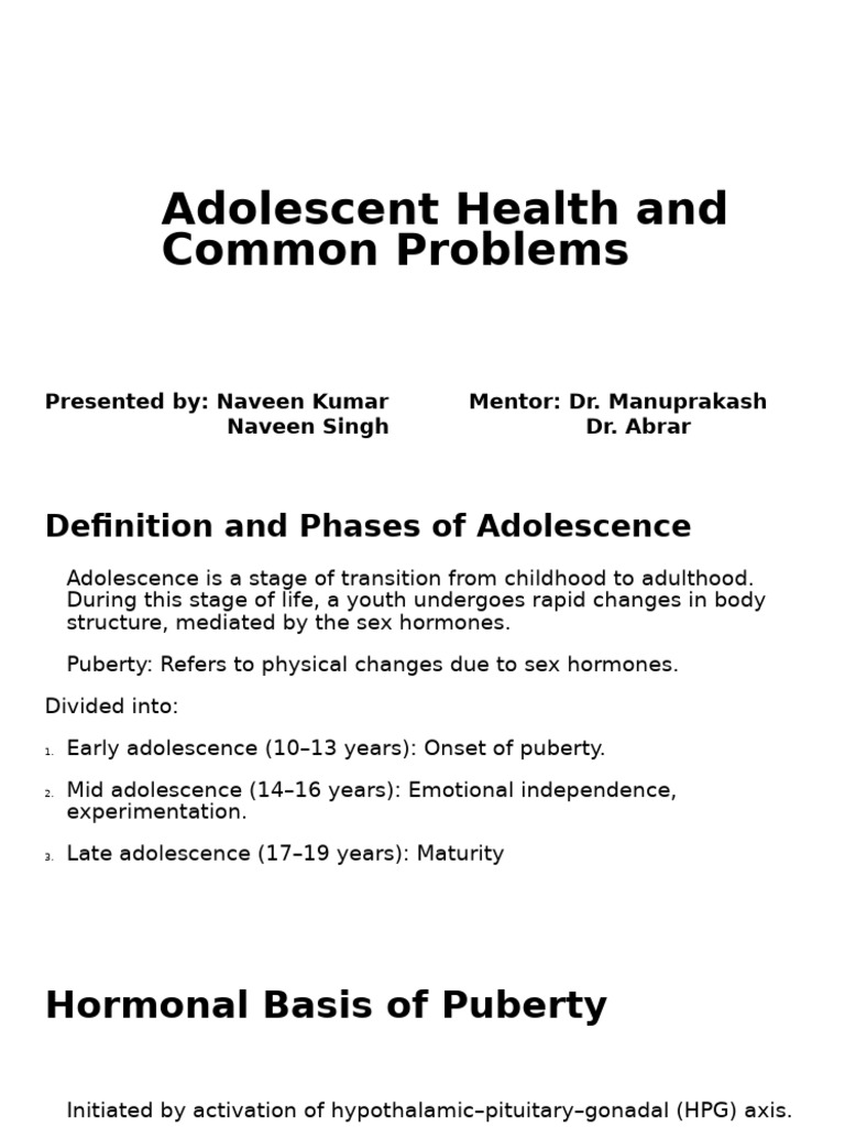 Adolescent Health Challenges and Solutions | PDF | Puberty | Medical ...