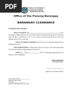 Barangay Clearance Certification Sample | PDF
