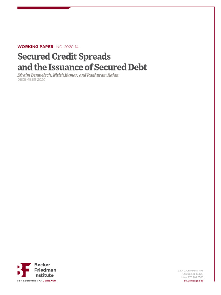 The Secured Credit Premium and The Issuance of Secured Debt. | PDF ...