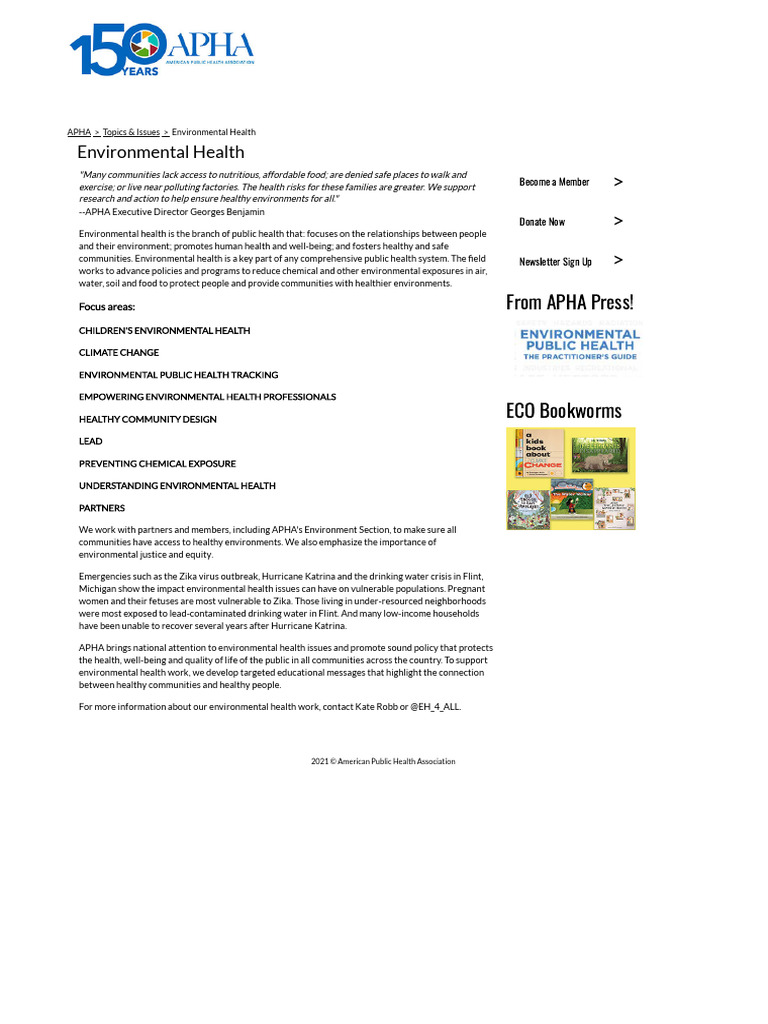Environmental Health and Community Well-being | PDF | Environmental ...