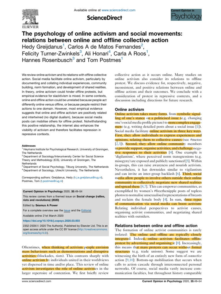 Social Movement | PDF | Activism | Democratization
