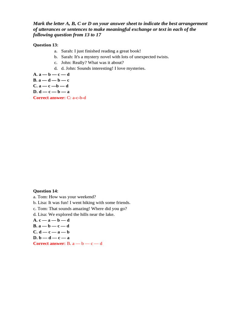 Sentence Arrangement and Vocabulary Exercises | PDF | Housekeeping