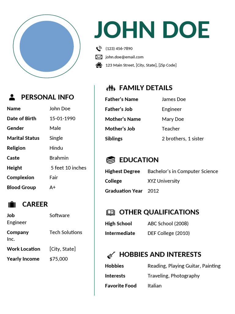 John Doe's Personal and Career Profile | PDF