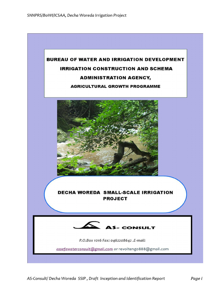 2-Decha Woreda SSIP Ince +Ide As | PDF | Irrigation | Soil