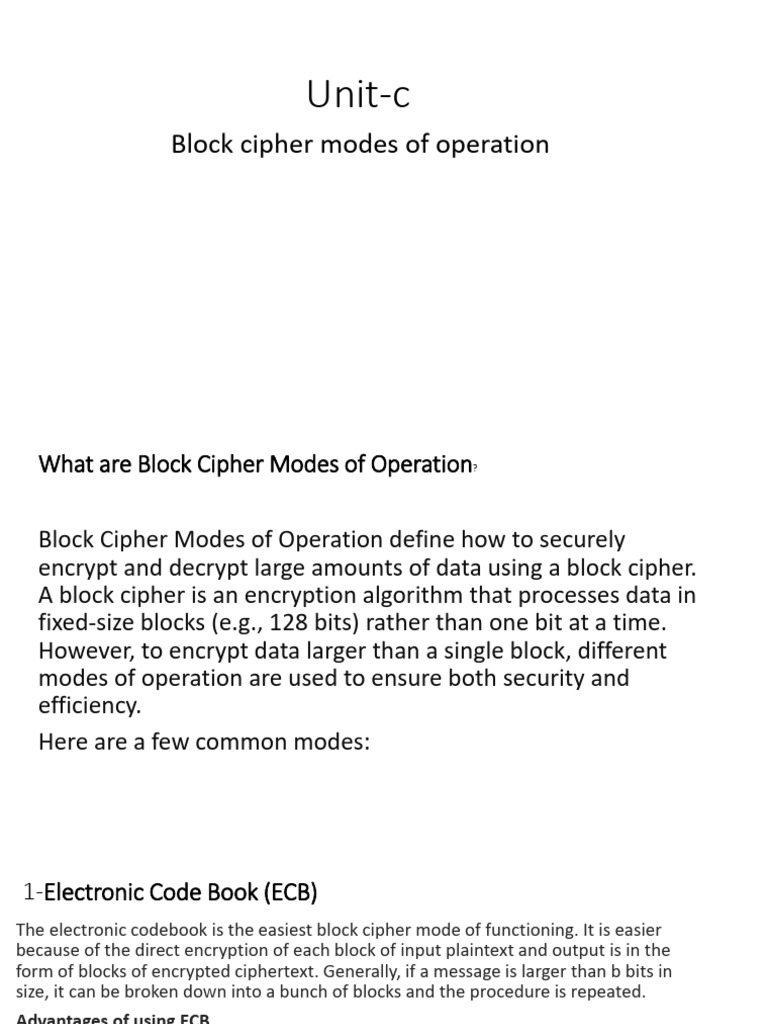 Block Cipher Modes of Operation | PDF | Cipher | Military Communications