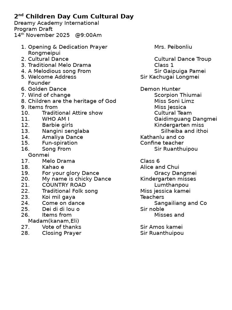 Children Day Draft | PDF