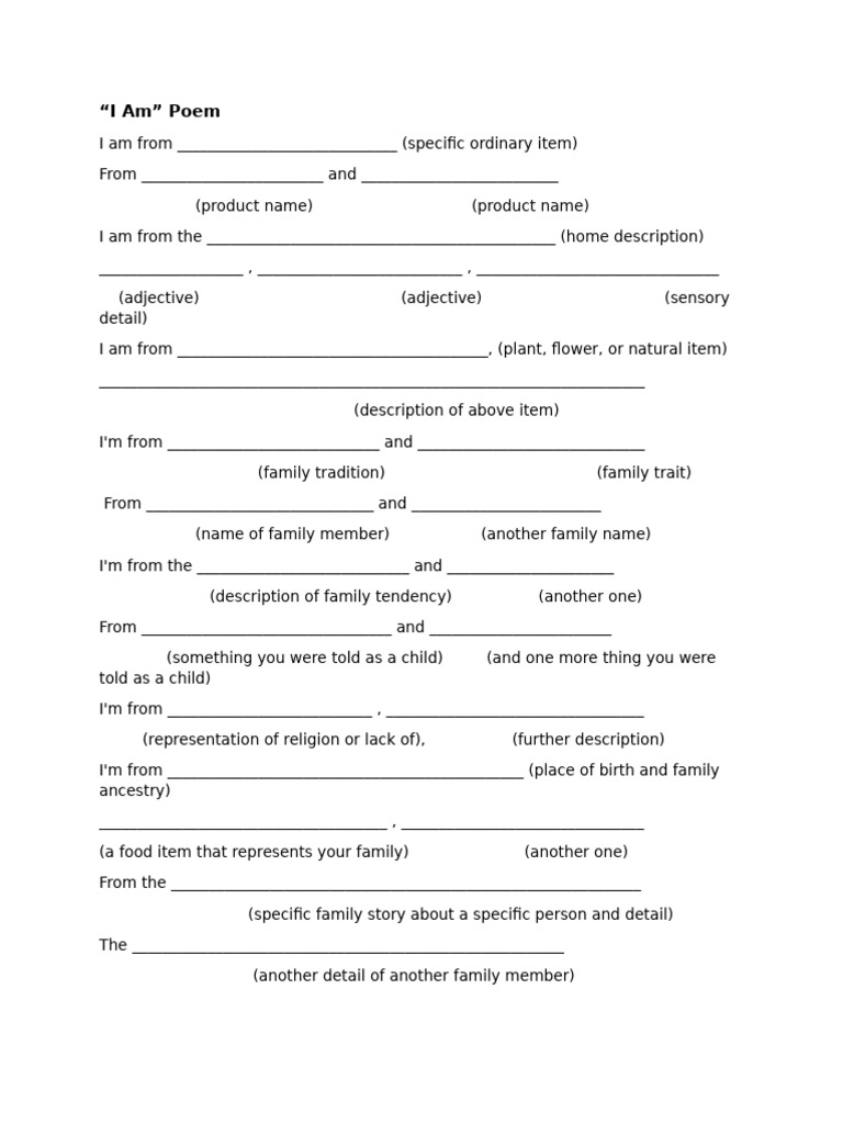 I_Am_Poem_Template | PDF