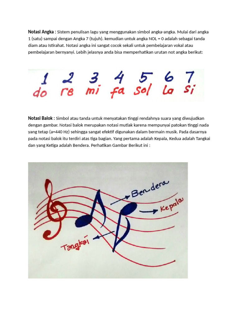 Notasi Angka dan Balok dalam Musik | PDF
