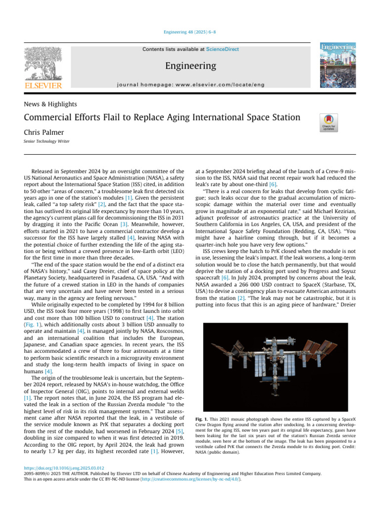 Commercial Efforts Flail To Replace Aging International Space Station ...