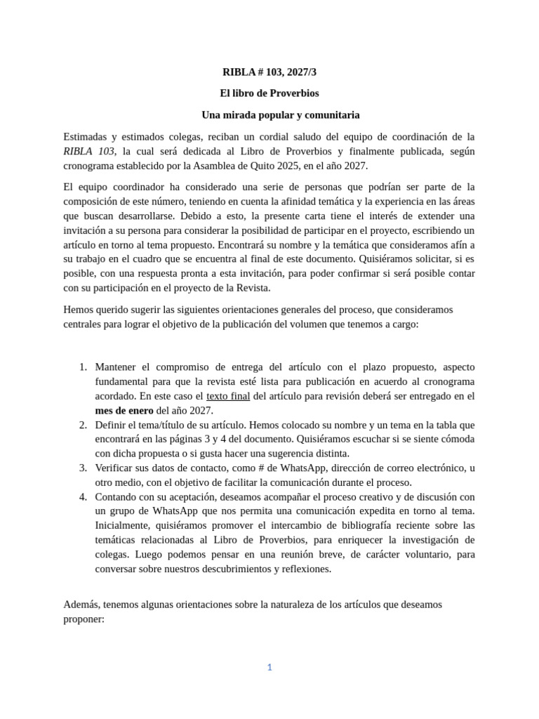 Ribla 103 Proverbios Invitación Versión Final | PDF | Libro de proverbios