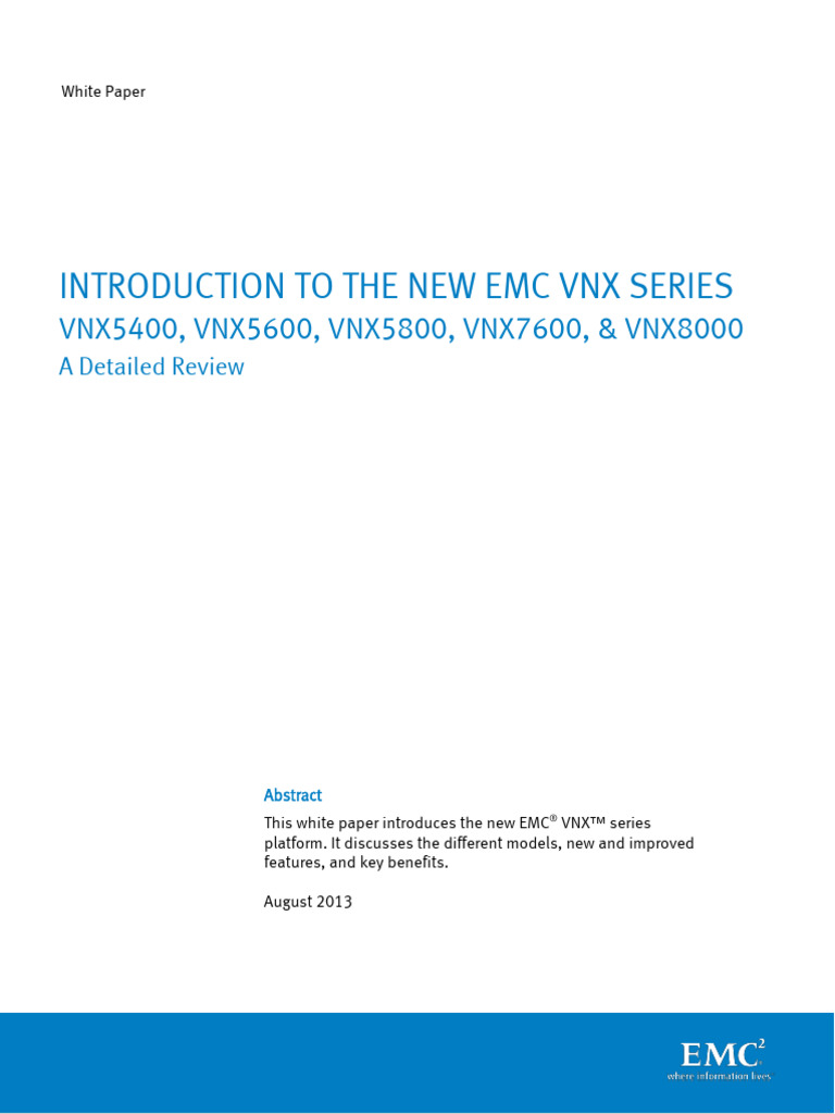 Docu48708 White Paper Introduction to the New EMC VNX Series VNX5400 ...