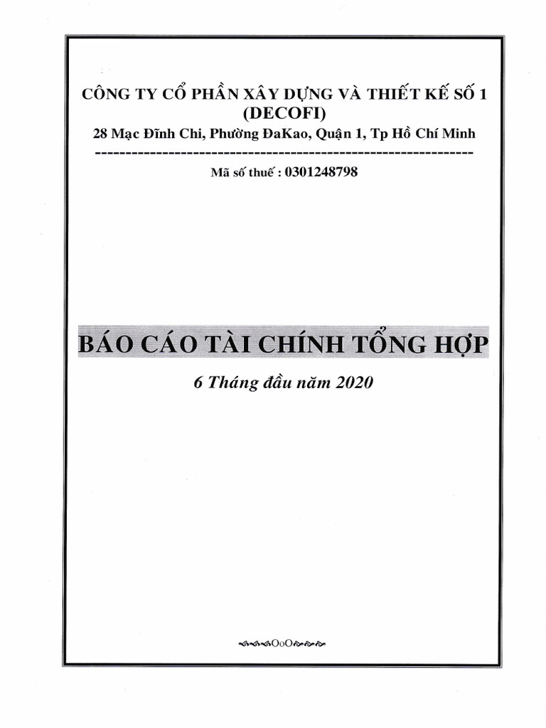 2020-08-14 BCTC DCF 6 Thang Dau Nam 2020 (Tong Hop) | PDF