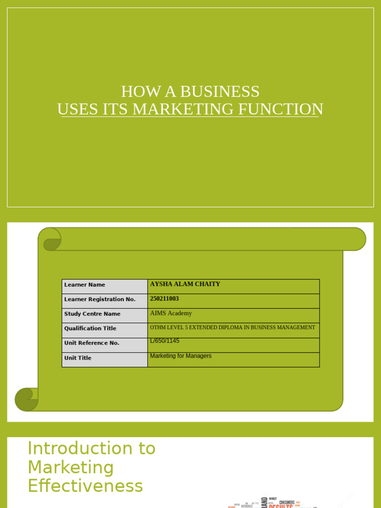 Measuring Marketing Effectiveness in Business | PDF | Marketing ...