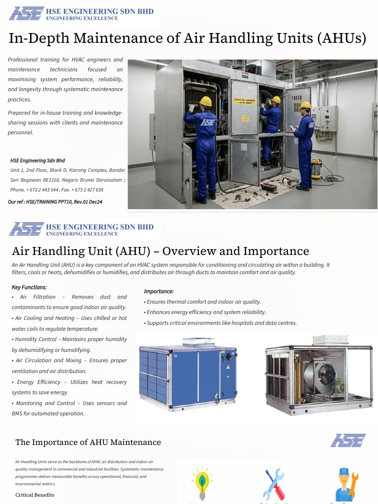 In Depth Maintenance of Air Handling Units AHUs | PDF | Mechanical ...