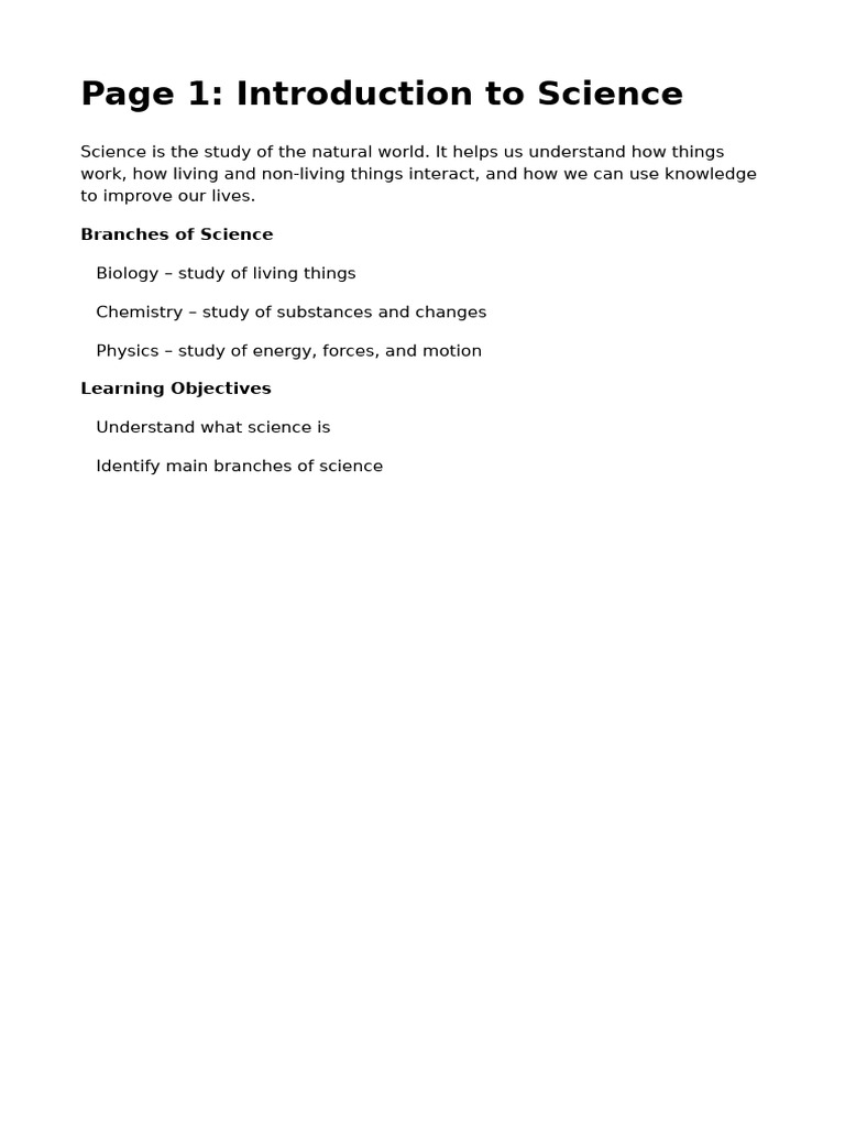 Science for Grade 1 | PDF