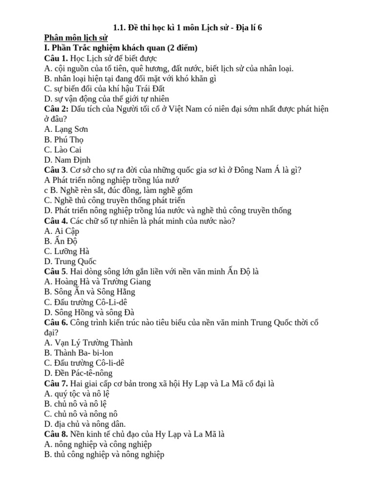 Lich Su Dia Ly Cuoi Ki 1 | PDF