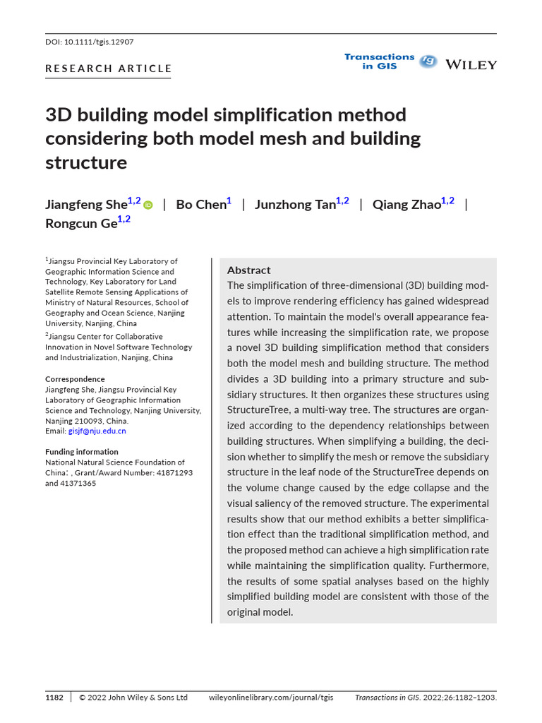 3D Building Model Simplification Method Considering Both Model Mesh and ...