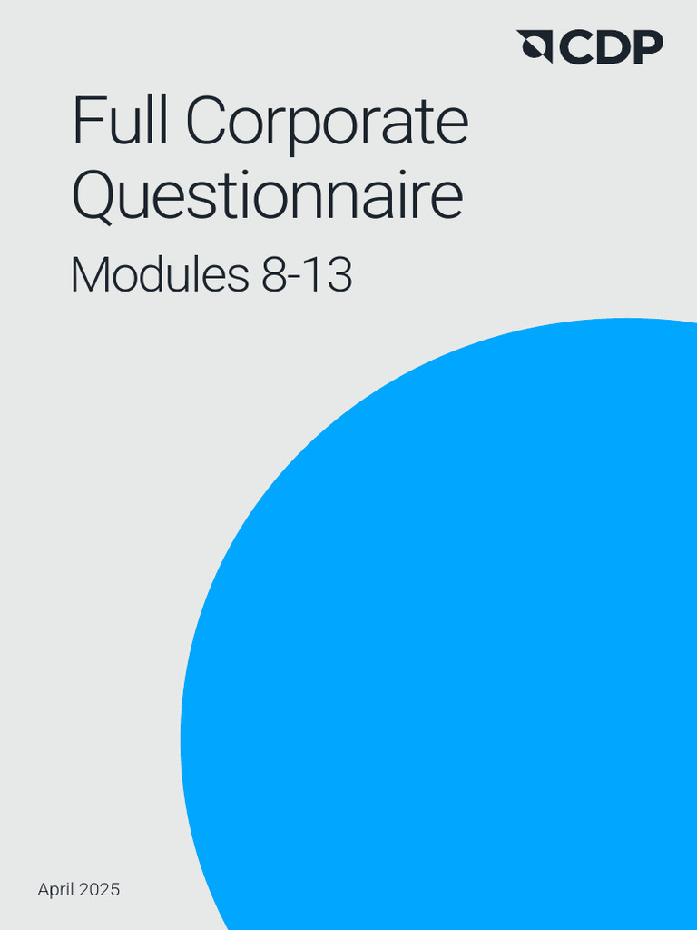2025 CDP Corporate Questionnaire Guide | PDF | Deforestation | Natural ...