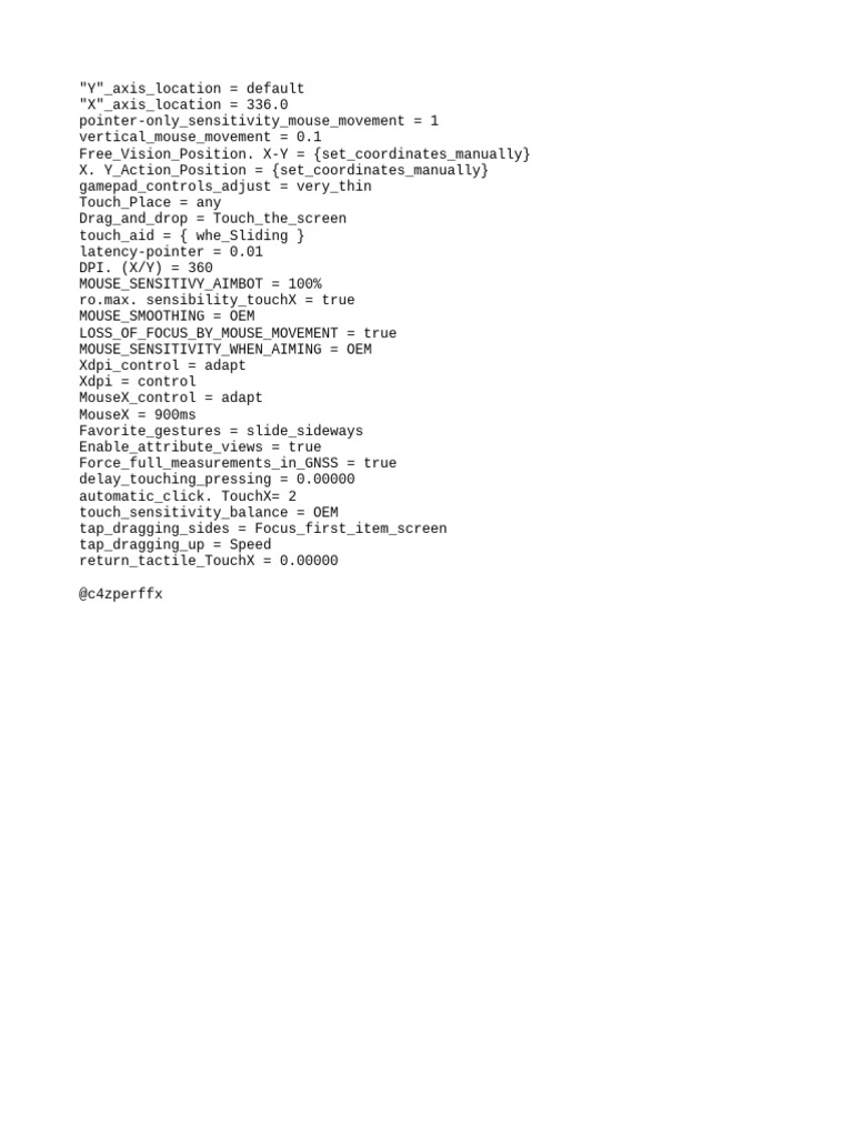 Mouse and Touch Sensitivity Settings | PDF