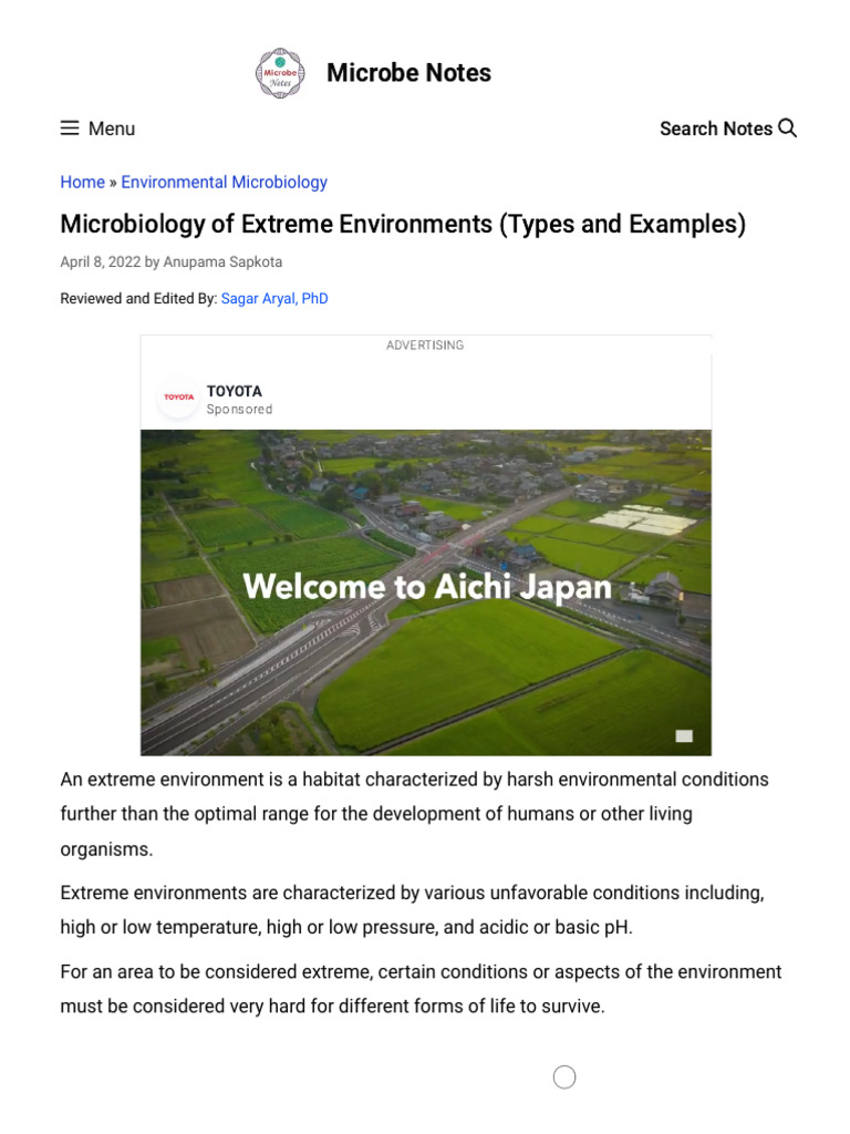 Microbiology of Extreme Environments | PDF | Cell Membrane | Archaea