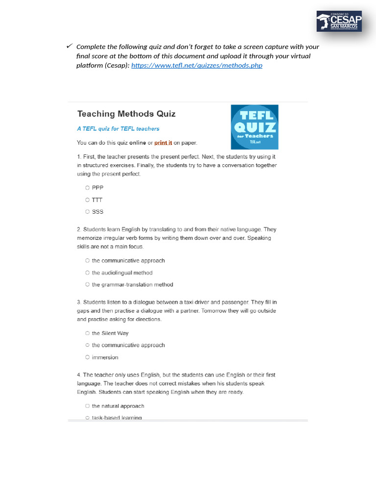 Complete The Following Quiz | PDF