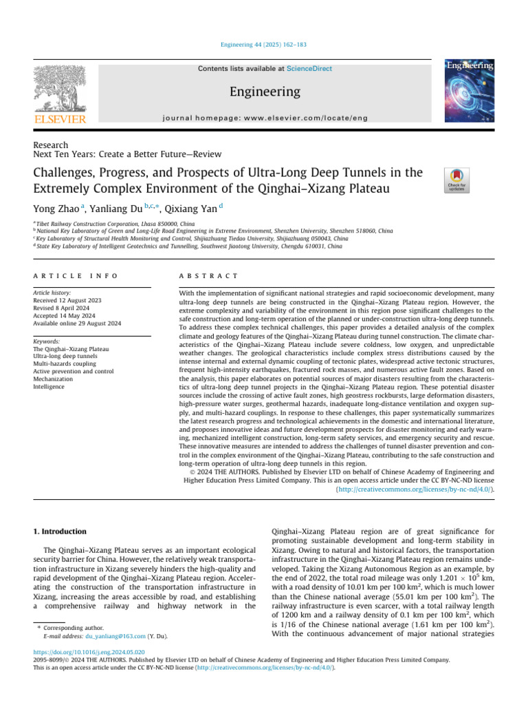 Challenges Progress and Prospects of Ultra Long Deep Tunnels in 2025 ...
